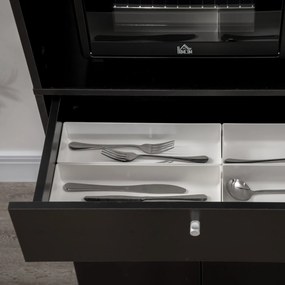 HOMCOM Kuchyňská Skříň S Mikrovlnnou Troubou Stojan Kuchyňský Buffe s Šuplíkem a Policemi 3 Dveře 3 Přihrádky S Anti-Tip Designem pro Jídelnu 90x40x1…