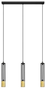 LED Lustr na lanku BARS 3xGU10/4,8W/230V černá/zlatá