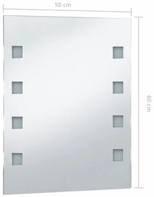 Koupelnové nástěnné zrcadlo IV s LED osvětlením | 50x60 cm