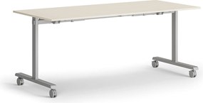 Mobilní stůl MATCH, 180x80 cm, šedá podnož, bříza