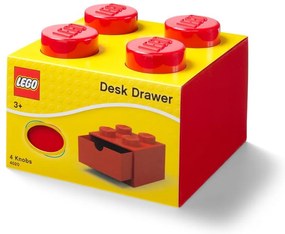 Červený stolní box se zásuvkou LEGO®, 15 x 16 cm