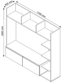 TV stěna Douglas, dub artisan