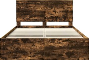 Rám postele Kouřový dub 135 x 190 cm Masivní borové dřevo 3411023