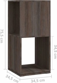 Otočná skříňka šedá a dub sonoma 34,5 x 34,5 x 75,5 cm kompozit 339561