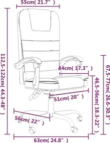 vidaXL Masážní polohovací kancelářské křeslo umělá kůže [349670] Barva: Hnědá