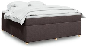 Box spring postel s matrací tmavě hnědá 180x200 cm textil 3285397