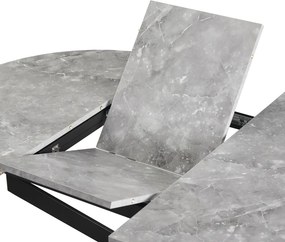Jídelní rozkládací stůl, beton/černá, 100x100-140x75 cm, ABERO TYP 1