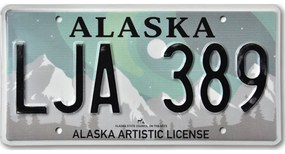 Americká SPZ Alaska Aurora Borealis LJA 389