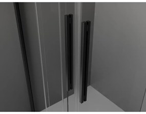 Mexen Velar L Duo, sprchový kout s posuvnými dveřmi 100 x 90 cm, 8mm čiré sklo, černá matná, 871-100-090-02-03-70