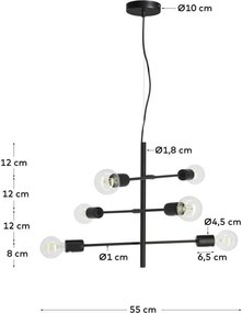 Černé závěsné svítidlo ø 55 cm Spica – Kave Home