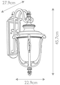 Elstead KL-LUVERNE2-M - Venkovní nástěnné svítidlo LUVERNE 1xE27/100W/230V IP44