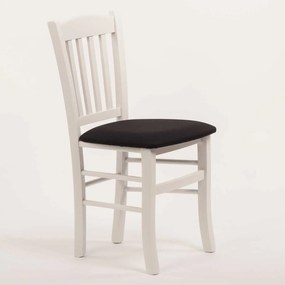 Stima Židle VENETA s čalouněným sedákem Odstín: Bílá (lak), Látky: LUX černá 23