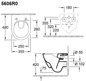 Villeroy & Boch 5606R0R1 - Závěsné WC SUBWAY 2.0 keramika/bílá