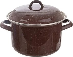 Smaltovaný hrnec s lemem a poklicí BROWN 2,5 l