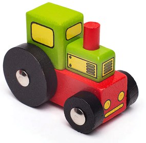 Bigjigs Rail Dřevěný vagon s traktorem + 2 koleje