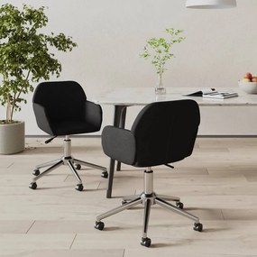 Otočné jídelní židle 2 ks černé textil 3103094
