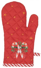 Bílo-červená bavlněná chňapka s louskáčky Happy Little Christmas – 18x30 cm