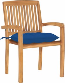Stohovatelné zahradní židle s poduškami 6 ks masivní teak 3073277