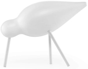 normann COPENHAGEN Dřevěný ptáček Shorebird medium White/white, bílá barva, dřevo