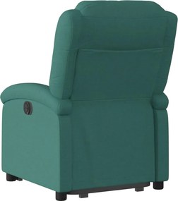 Zvedací polohovací křeslo tmavě zelené textil 3204170