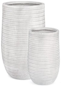 BIZZOTTO set 2 venkovních květináčů TRESSAGE bílá 0790648