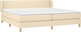 Box spring postel s matrací krémová 200x200 cm textil 3126674