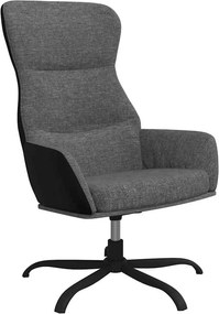 Relaxační křeslo světle šedé textil 341091