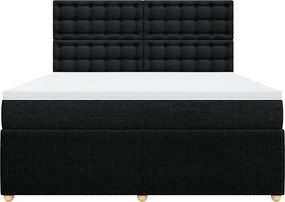 Box spring postel s matrací černá 180x200 cm textil 3292151