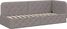 Rohový rám postele Taupe 80 x 200 cm textil 3394034