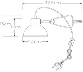 Lucide 45987/01/30 - Lampa s klipem MOYS 1xE27/40W/230V černá