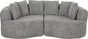 HOMCOM 3místná pohovka bez rámu s hlubokým sedákem, 6 polštářů, zakřivený design, chenille, světle šedá