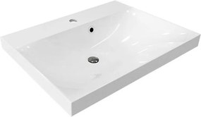 Mereo, Mereo Mailo, koupelnová skříňka s umyvadlem z litého mramoru 61 cm, dub Riviera, elox AL madlo, MER-CN520MA