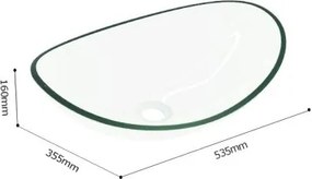 skleněné umyvadlo MINERVA 08 - 50cm