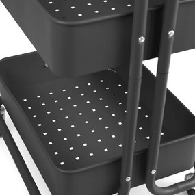 Černý kovový pojízdný regál 43x35 cm Grena – Compactor