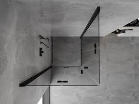 Mexen Mist-F Duo, skládací sprchový kout 85 x 85 cm, čiré sklo, černý profil, 8A6-085L-085P-70-00