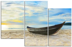 Obraz na plátně - Člun na pláži 151D (105x70 cm)