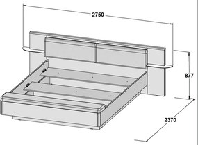 Postel Madrano 180x200 cm, s úložnou lavicí