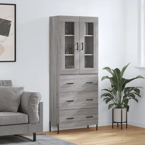 Skříň highboard šedá sonoma 69,5 x 34 x 180 cm kompozitní dřevo,  3198415