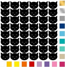 Pastelowe love Samolepka na zeď Kočičky I Barva: Černá 070