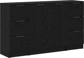 Servírovací skříň 3 ks Černý dub 121 x 30 x 70 cm 3332544