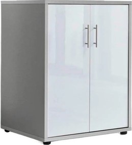 XXXLutz SKŘÍŇ NA ŠANONY, vysoce lesklá bílá, šedá, 54/74/50 cm MID.YOU - Online Only kancelářský nábytek - 001067015604