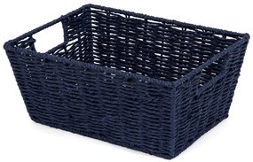 Ručně pletený úložný košík Compactor ETNA, 31 x 24 x 14 cm, modrý