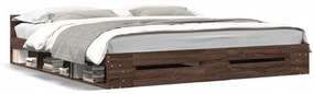 Rám postele se zásuvkami hnědý dub 180x200 cm kompozitní dřevo