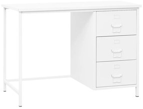 Industriální stůl se zásuvkami bílý 105 x 52 x 75 cm ocel - Default Title