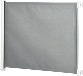 PawHut Ochrana pro psy - Zábrana na schody s bezpečnostním rozdělením, otevírací zábrana, roztažná zábrana, roletka, plastová šedá 115 x 82,5 cm | Aos