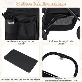 Costway Skládací kočárek pro psy do 25 kg s nastavitelnou sluneční stříškou 3