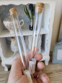 Skleněná dóza/ zkumavka s korkovým víčkem - Ø 2*19 cm / 40 ml