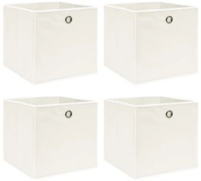 Úložné boxy 4 ks bílé 32 x 32 x 32 cm textil 288349