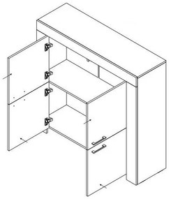 Obývací stěna SKY | 4 dílů | sestava B | 345 cm | riviera