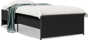 vidaXL Rám postele 90 x 190 cm kompozitní dřevo a kov [845250] Barva: Černá